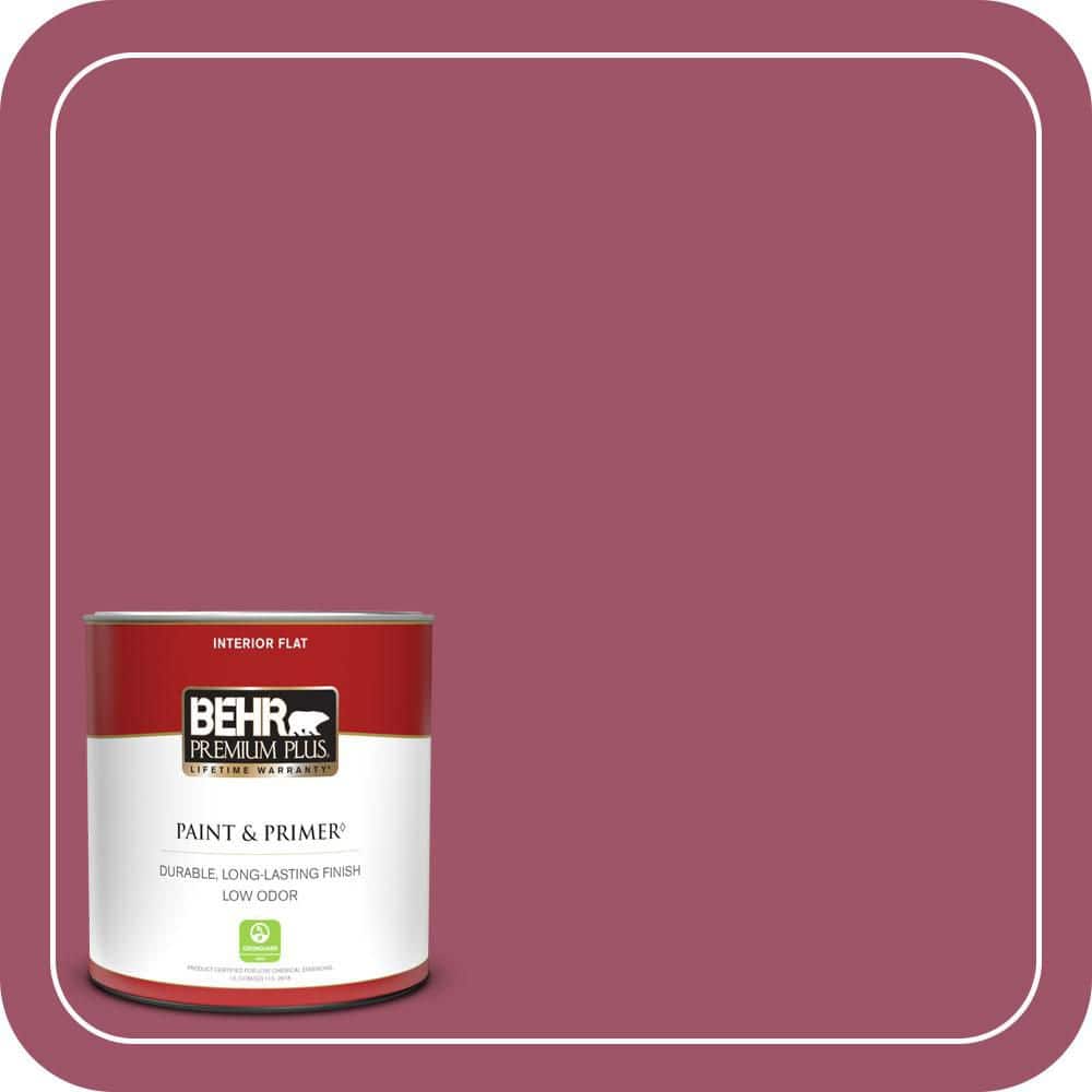 BEHR PREMIUM PLUS 1 qt. #110D-5 Mission Wildflower Flat Low Odor ...