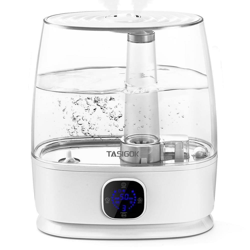 Lukyamzn 15.8 gal. Cool and Warm Mist Air Humidifier in White for 500 ...