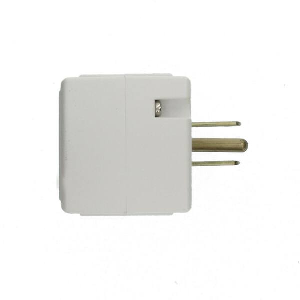 Leviton Grounded Triple Cube Outlet Adapter, White 692-W R54-00692-00W ...