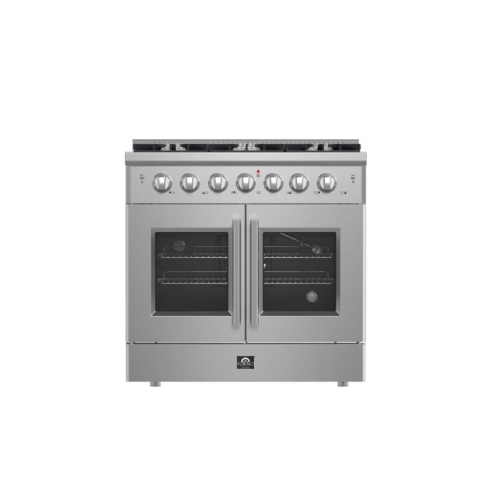 Forno Alta Qualita 36 in. Pro Style French Door Gas Range with 5 ...