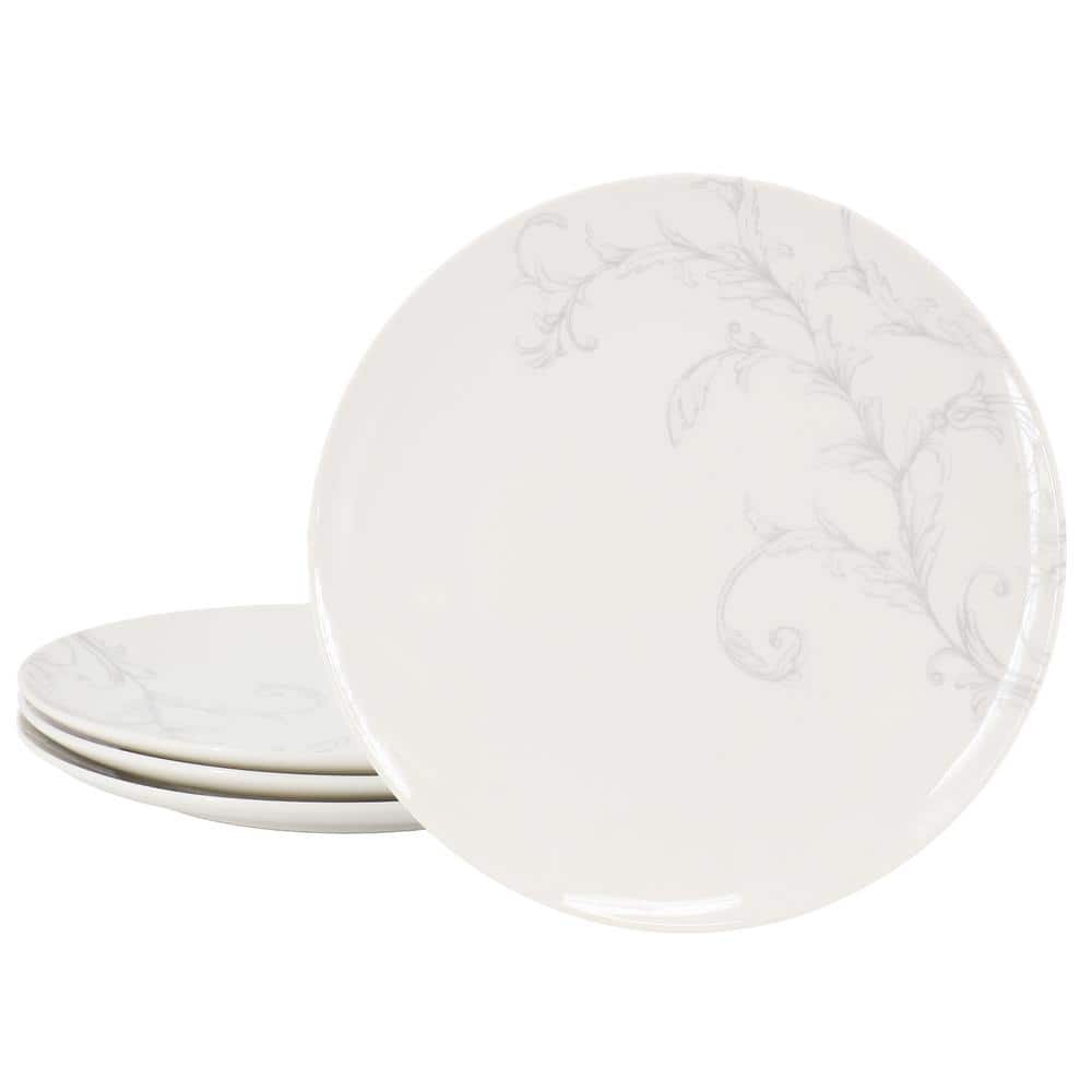 MARTHA STEWART EVERYDAY Peony 4 Piece 10.5 in. Round fine ceramic ...