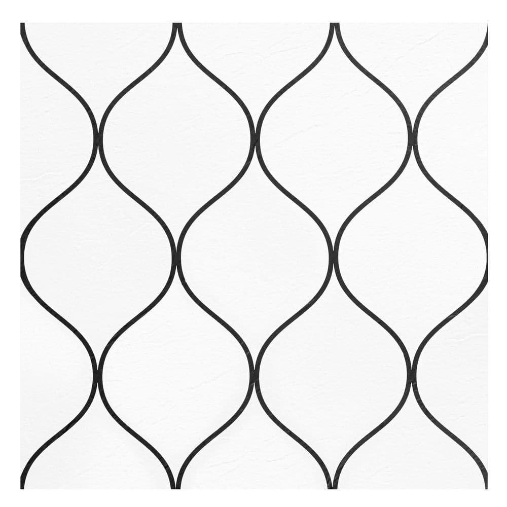 ACHIM Retro 12x12 Self Adhesive Vinyl Floor Tile - Scallop - 20 Tiles ...