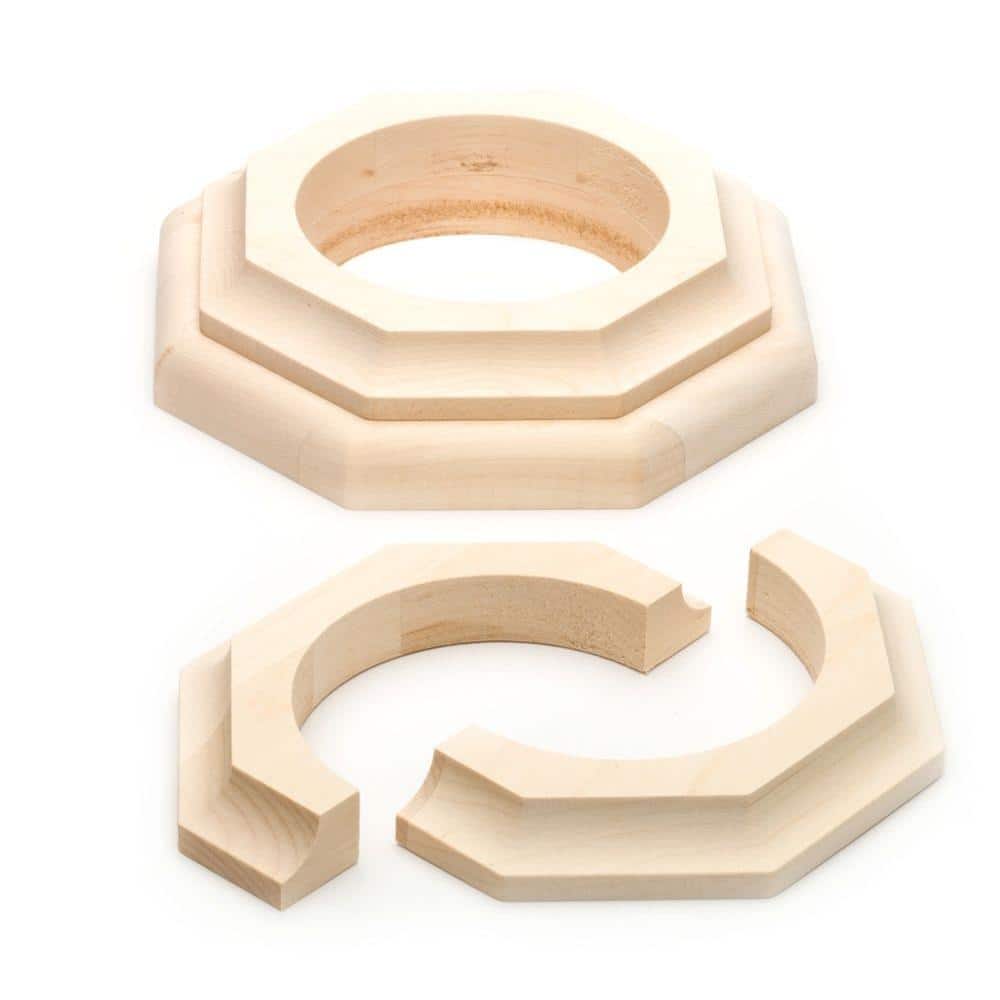 Pole-Wrap 3-1/2 in. Dia Maple Cap and Base Set 83CB35 - The Home Depot