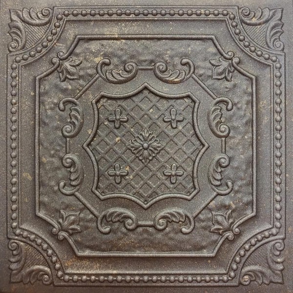 A La Maison Ceilings Bijou and Bee Bee Rusted Steel 1.6 ft. x 1.6 ft ...