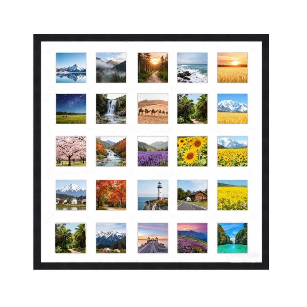 25-Pack 2 in. x 2 in. Black Wood Collage Frame for Wall HD1MTBXKFG ...