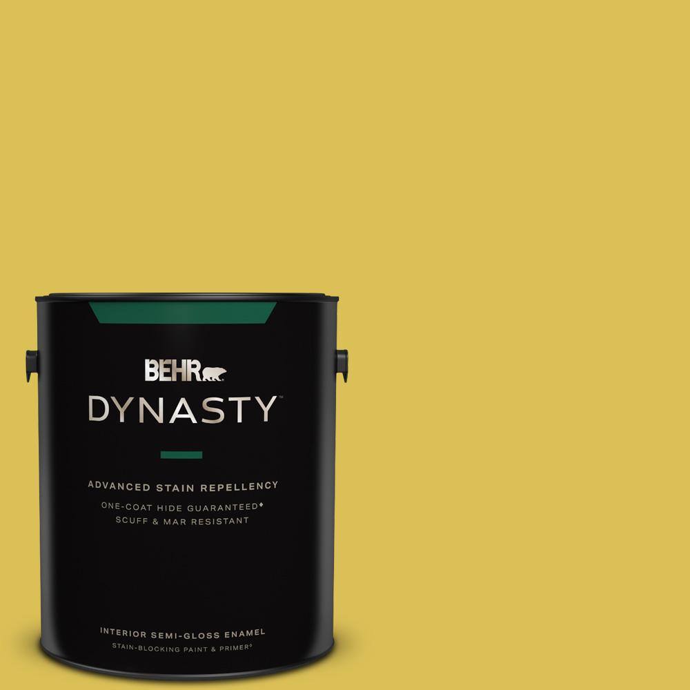 BEHR DYNASTY 1 gal. #P320-6A Flustered Mustard Semi-Gloss Enamel ...