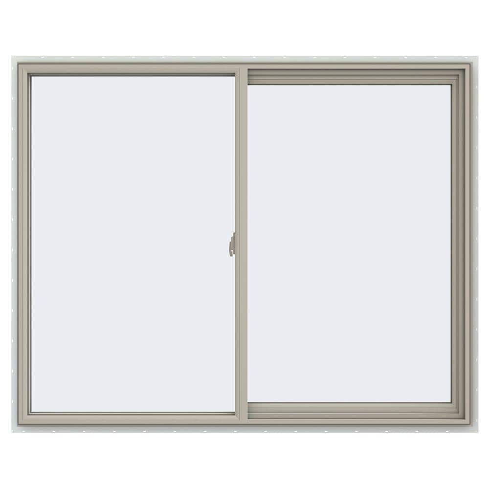 JELD-WEN 59.5 in. x 47.5 in. V-2500 Series Desert Sand Vinyl Right ...