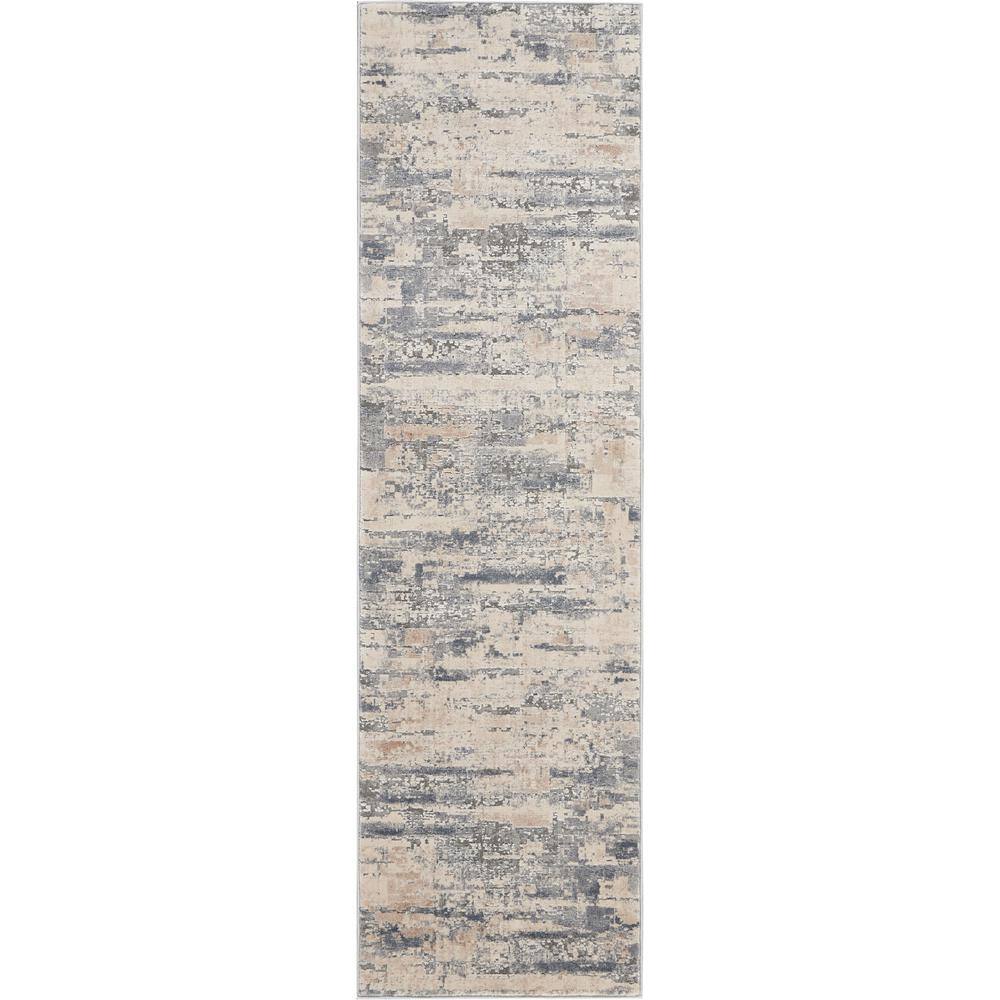 Nourison Rustic Textures Beige/Grey 2 ft. x 8 ft. Abstract Contemporary ...
