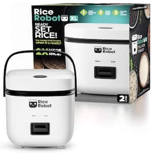 RICE ROBOT 4-Cup (1L) White Space Saving Rice Cooker with Ceramic ...