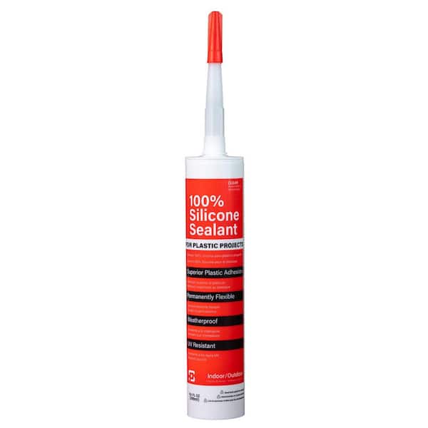 GE 100% Silicone 10.1 oz. Clear Caulk and Sealant for Plastic Sheets GE ...