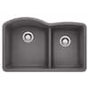 Blanco DIAMOND SILGRANIT Cinder Granite Composite 32 in. Double Bowl ...