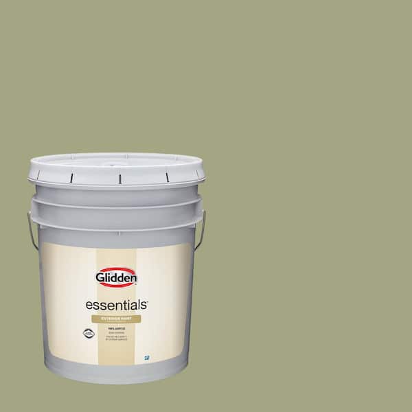 Glidden Essentials 5 gal. PPG1123-5 Envy Flat Exterior Paint PPG1123 ...