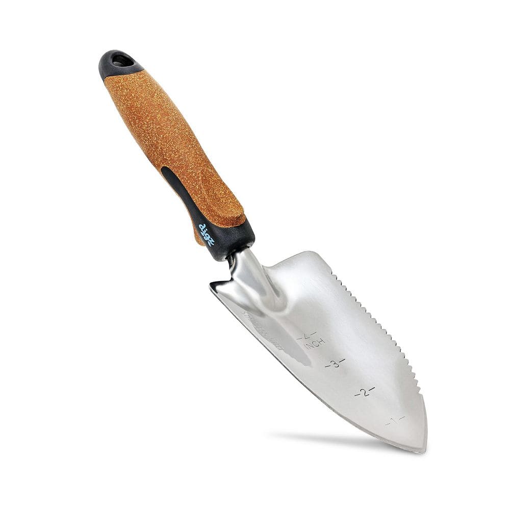 Digz Stainless Steel 6.25 in. Hand Garden Trowel with Ergonomic Handle ...