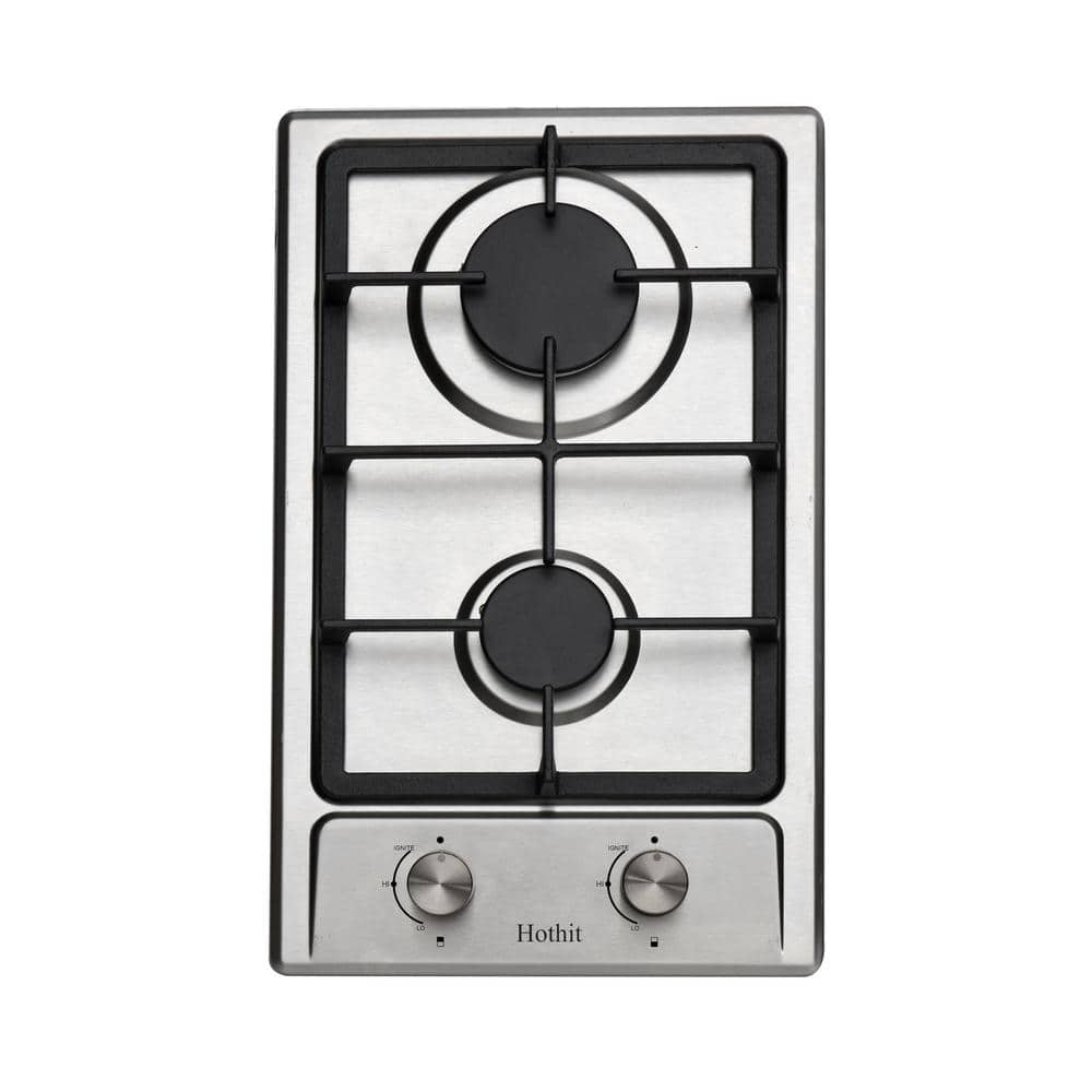 JEREMY CASS 12 in. 2 Burners Recessed Gas Cooktop in Stainless Steel ...