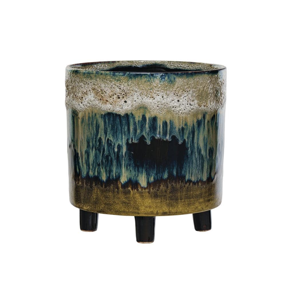 Storied Home 8.1 in. L x 8.1 in. W x 8.5 in. H Multicolor Stone Footed ...