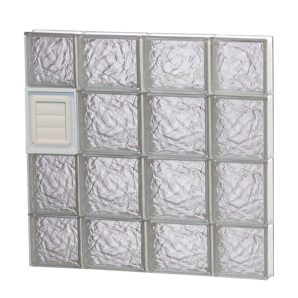 Clearly Secure 27 in. x 27 in. x 3.125 in. Frameless Ice Pattern Glass ...