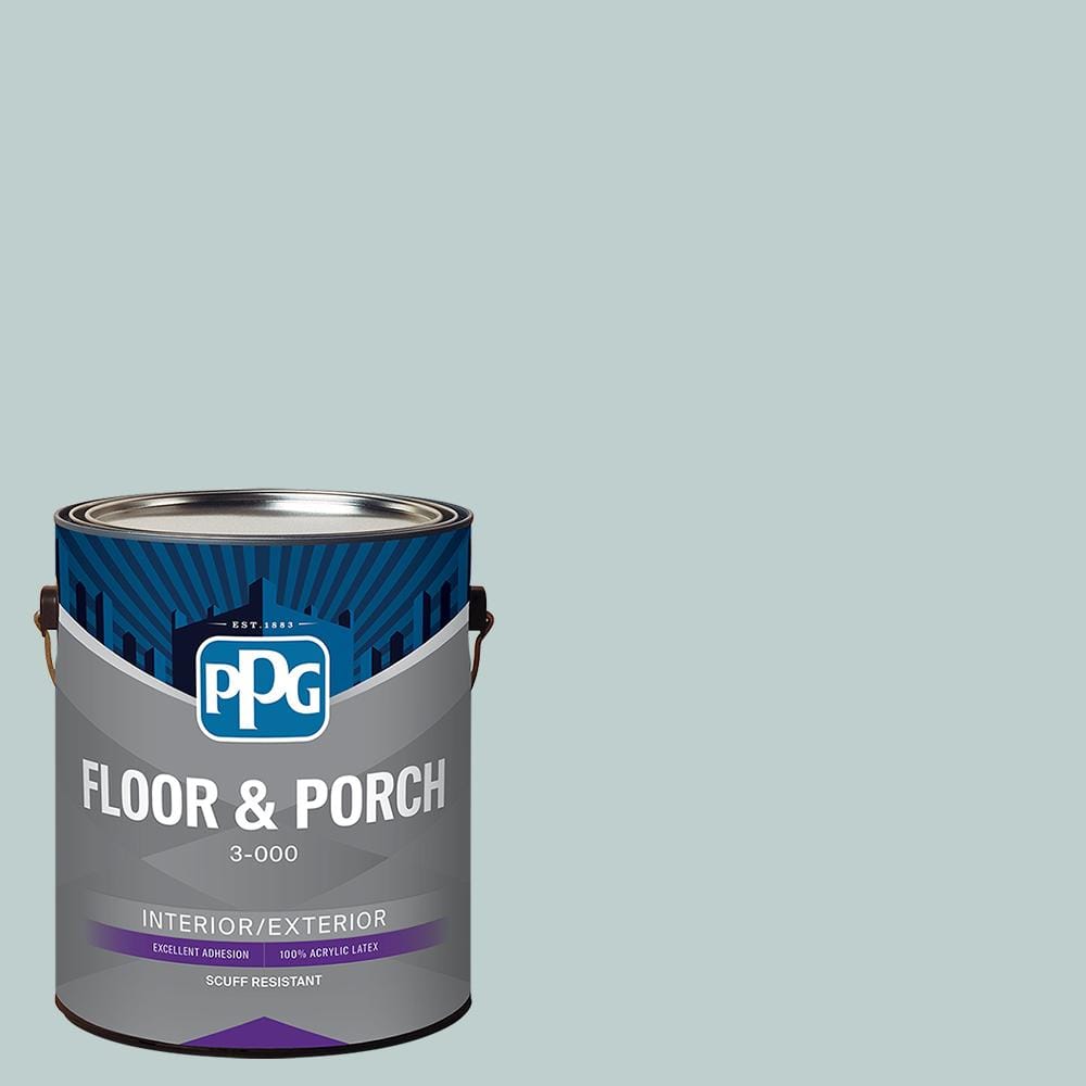 PPG 1 gal. PPG1144-3 Babbling Brook Satin Interior/Exterior Floor and ...