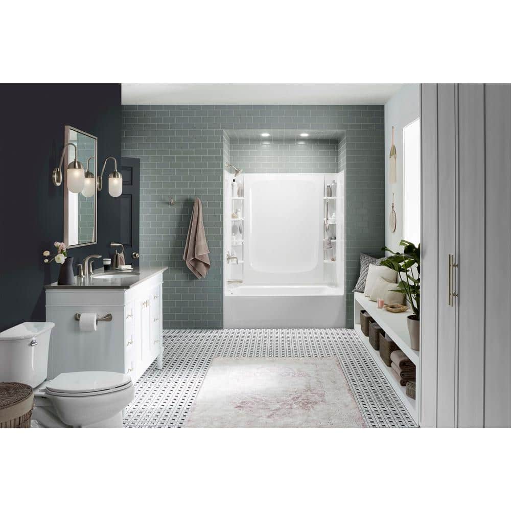 Sterling STORE+ 32 in. W x 60 in. H 3-Piece Direct-to-Stud Alcove Tub ...