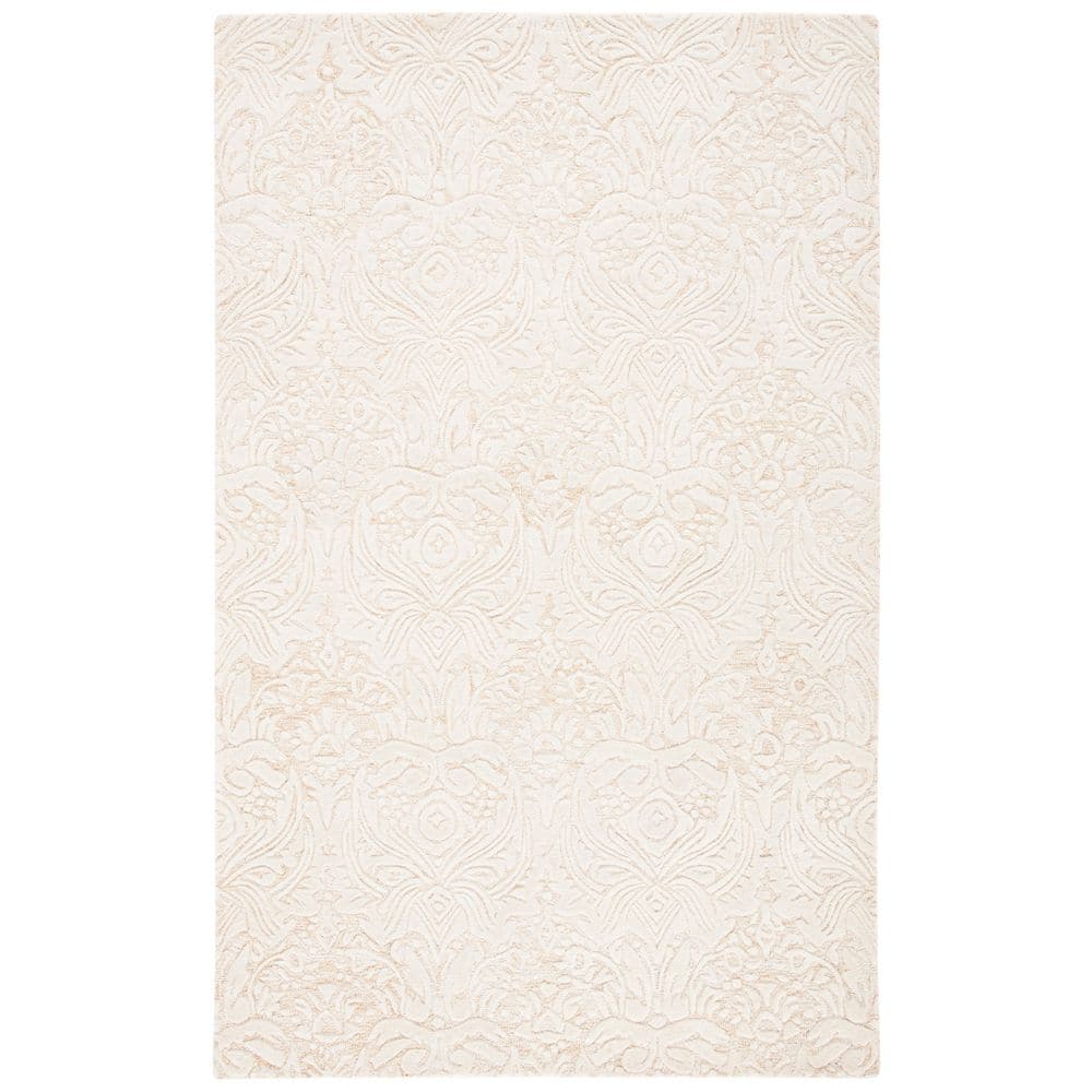 SAFAVIEH Metro Gold/Ivory 8 ft. x 10 ft. High-Low Floral Area Rug ...