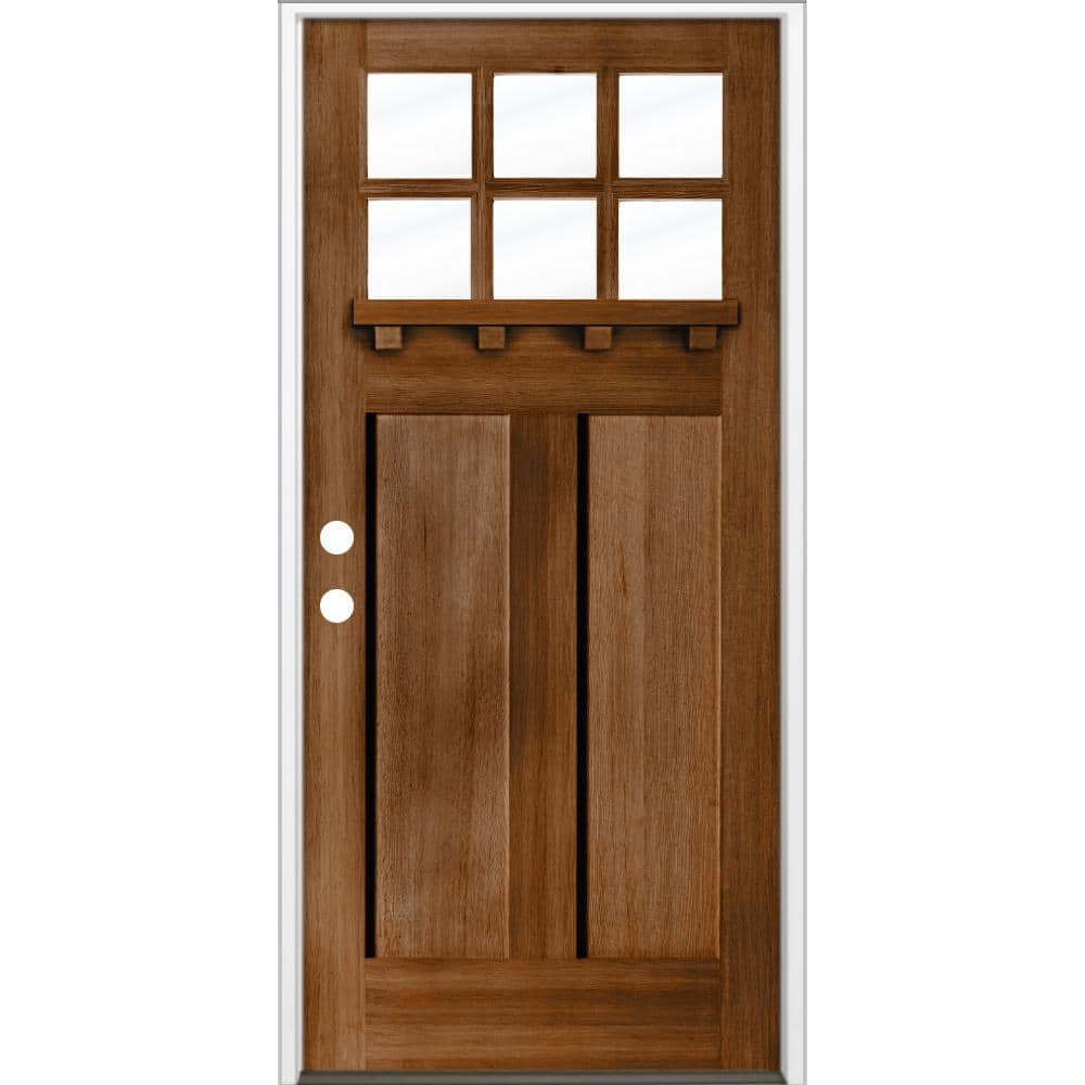 Krosswood Doors 36 in. x 80 in. Craftsman Right Hand 6-Lite Provincial ...
