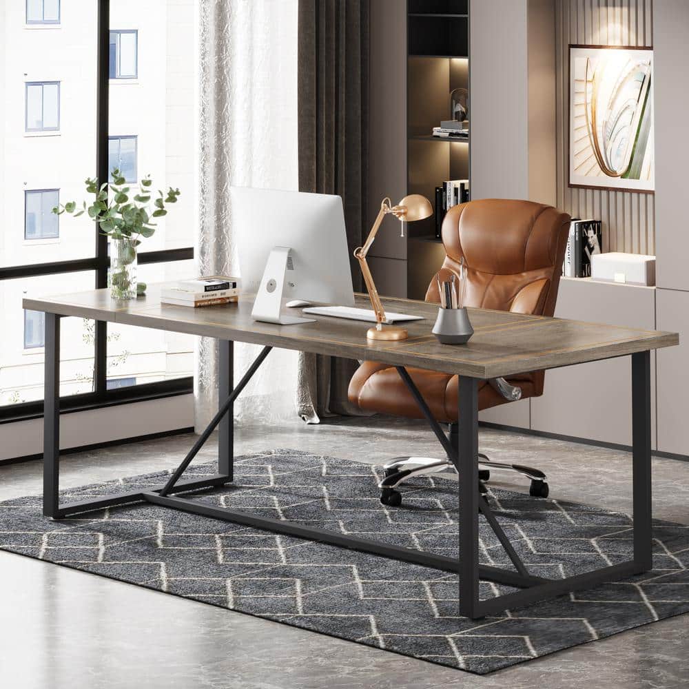 TRIBESIGNS WAY TO ORIGIN Halseey 31.5 in. Rectangular Gray 6 ft. Wood ...