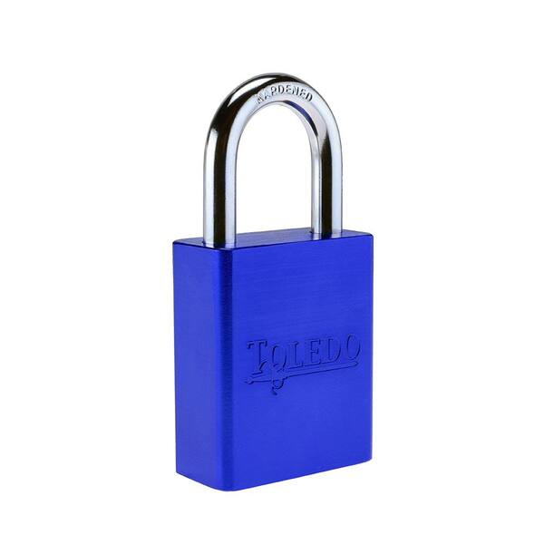 TOLEDO Black Solid Aluminum 50 mm Keyed Padlock in Blue with Short ...
