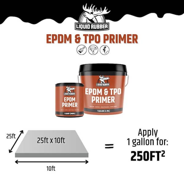 LIQUID RUBBER EPDM Primer 1 Gal. Water-Based Bonding Primer for Rubber ...