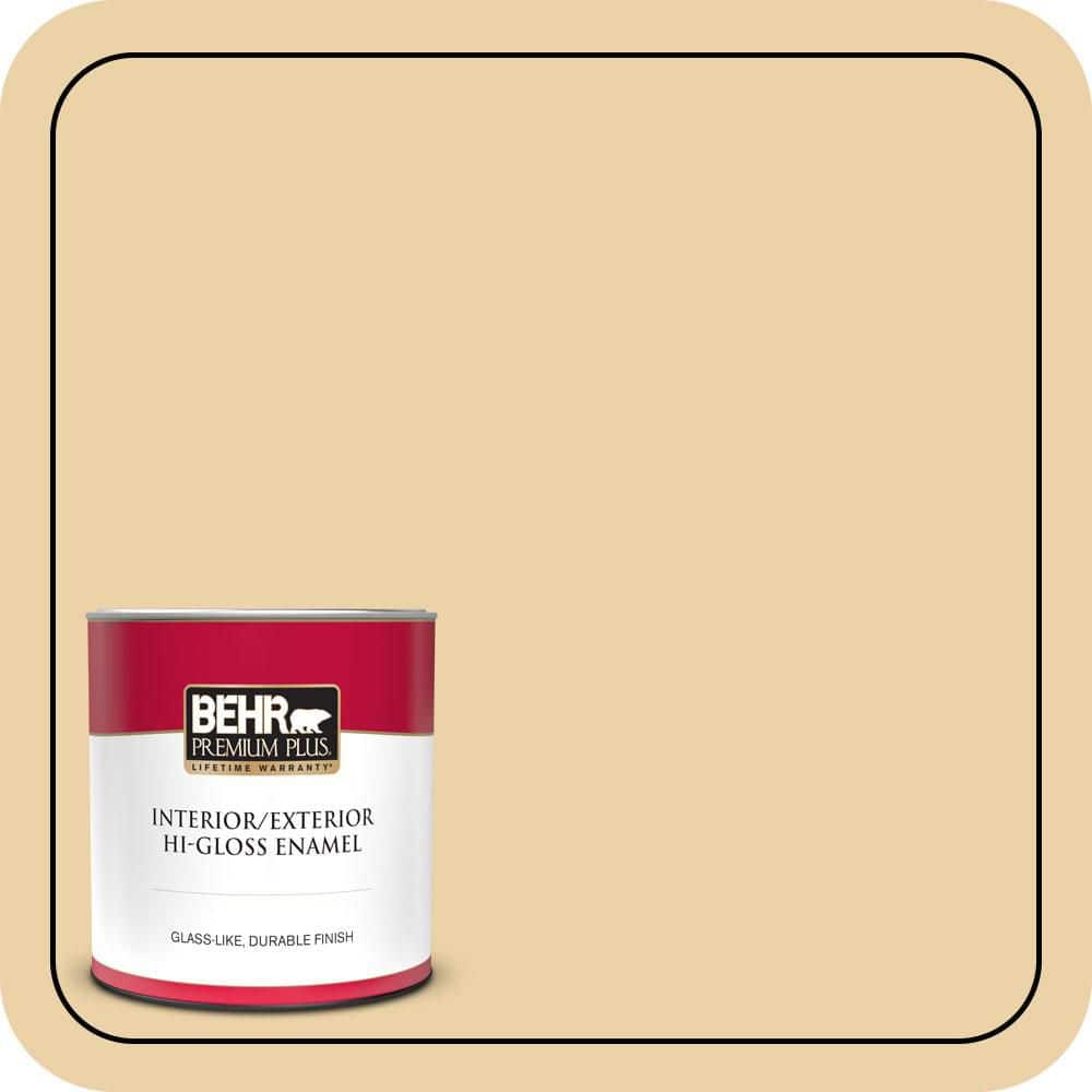 BEHR PREMIUM PLUS 1 qt. #350F-4 Quiet Veranda Hi-Gloss Enamel Interior ...