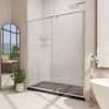 DreamLine Flex 32 in. x 32 in. x 74 3/4 in. Framed Pivot Shower Door in Chrome with Shower Base ...
