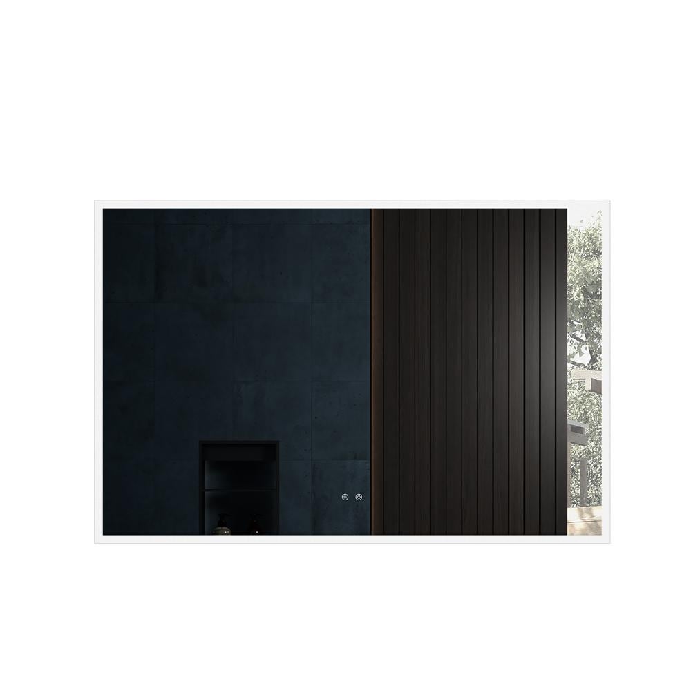 Bnuina 47.2 in. W x 31.5 in. H Small LED Backlit Anti-Fog Rectangular ...