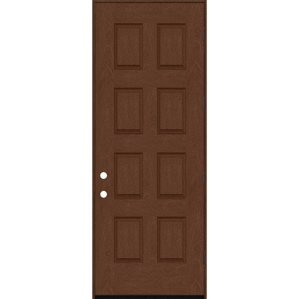 Steves & Sons Regency 36 in. x 96 in. 8-Panel LHOS Chestnut Stain ...