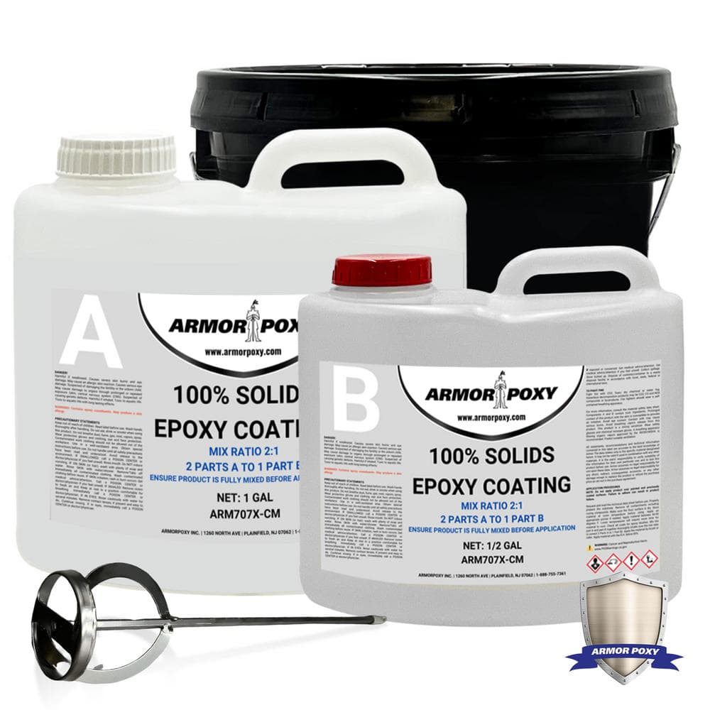 ARMORPOXY 1.5 Gal.s Clear Gloss 2 Part Epoxy Metal Mixer Interior ...