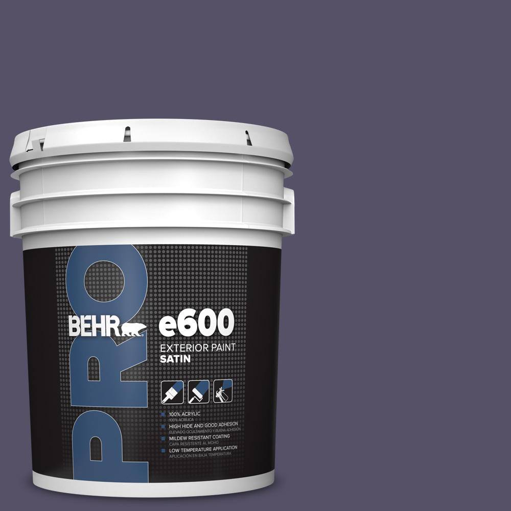 BEHR PRO 5 gal. #650F-7 Violet Eclipse Satin Exterior Paint PR64305 ...
