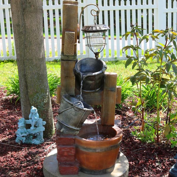 Rustic Garden Fountains Four Pot Rustic Outdoor Floor Water Fountain