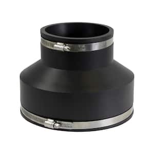 PLUMBFLEX 4 in. PVC Flexible Coupling with Stainless Steel Clamps (Pack ...