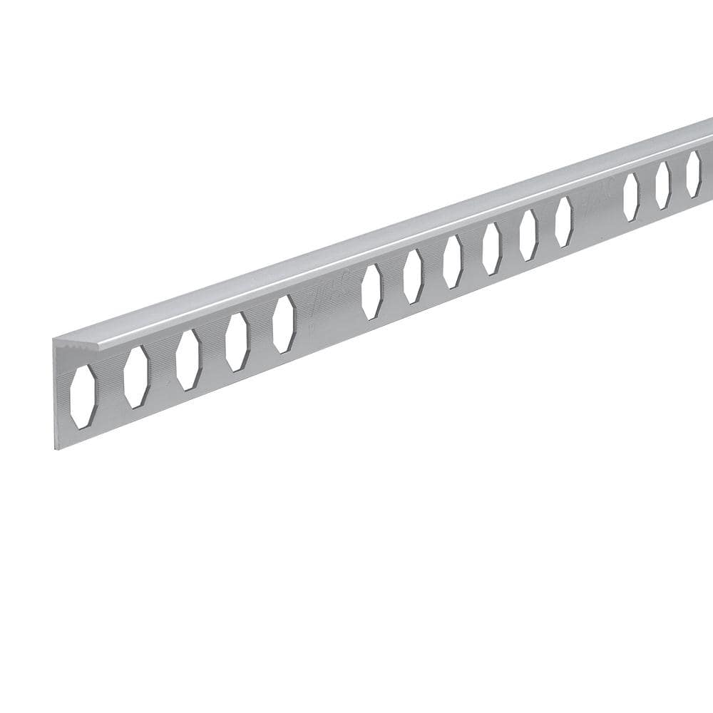 EMAC Novosuelo Bright Silver 9/16 in. x 98-1/2 in. Aluminum Tile Edging ...