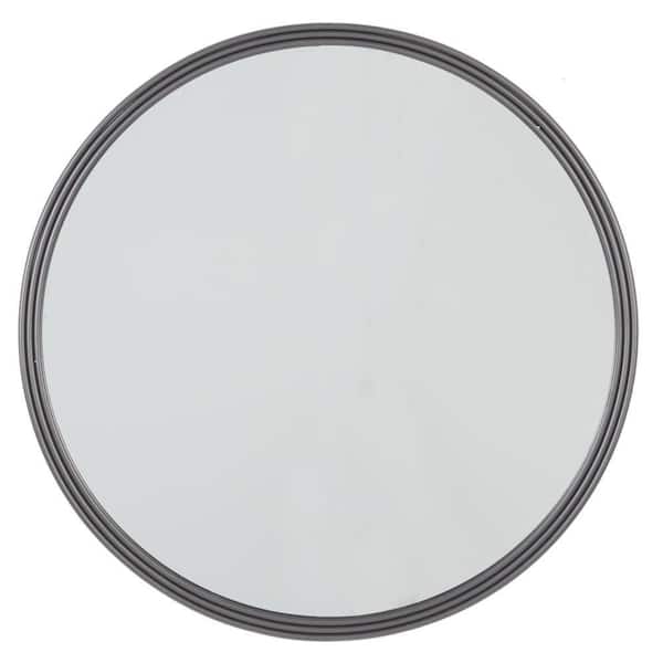 Litton Lane 32 in. x 32 in. Round Framed Silver Wall Mirror 16411 - The ...