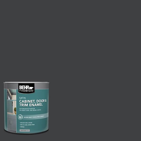 BEHR PREMIUM 1 qt. #HDC-MD-04 Totally Black Satin Enamel Interior ... BEHR PREMIUM 1 qt. #HDC-MD-04 Totally Black Satin Enamel Interior ...