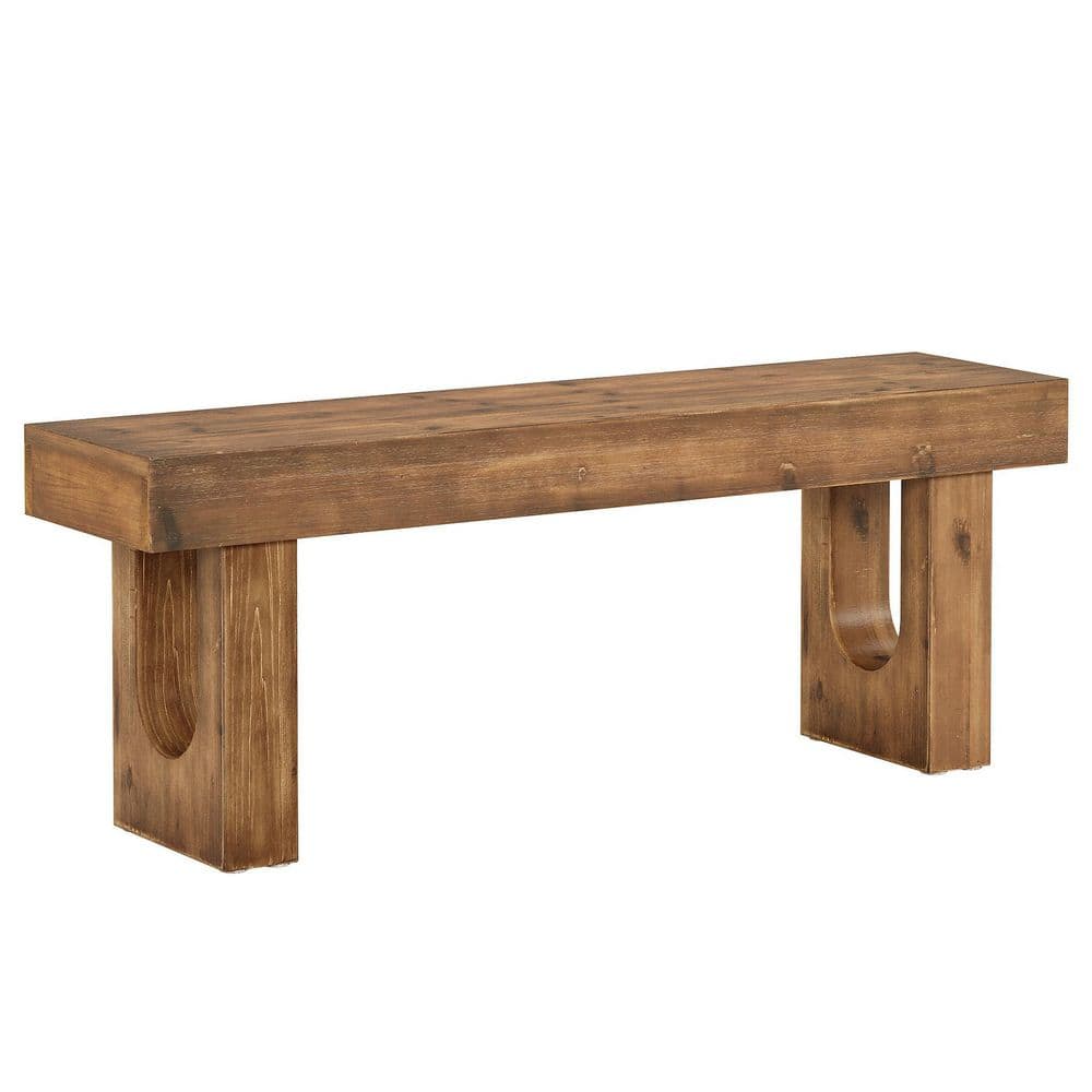 BYBLIGHT 47 in. Brown Dining Bench with Sturdy Legs for Dining Room BB ...