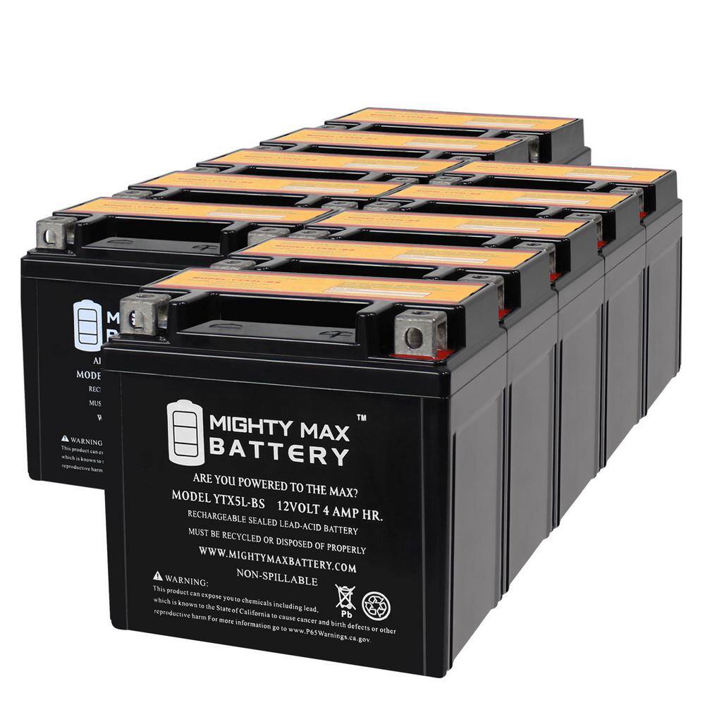 MIGHTY MAX BATTERY YTX5L-BS 12V 4Ah Replacement Battery Compatible with ...
