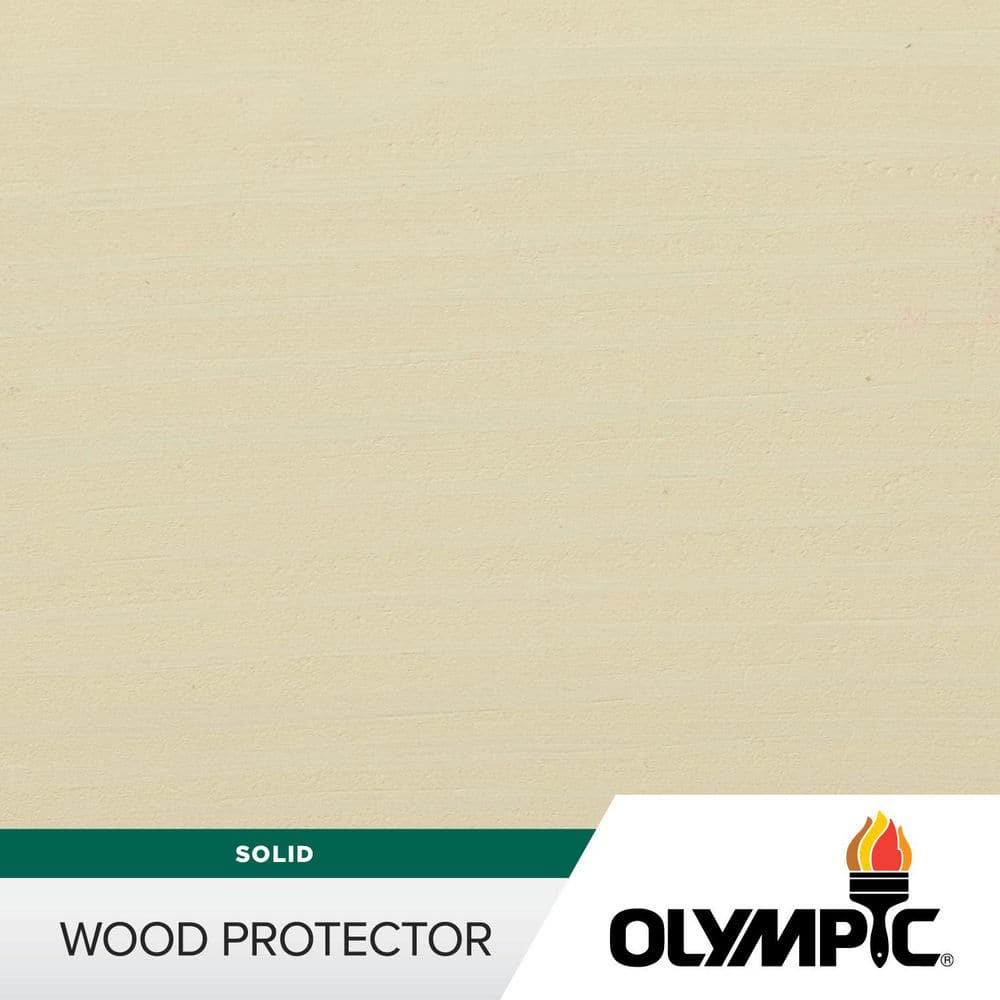 Olympic Wood Protector 1 gal. SC-1055 Off White Exterior Solid Stain ...