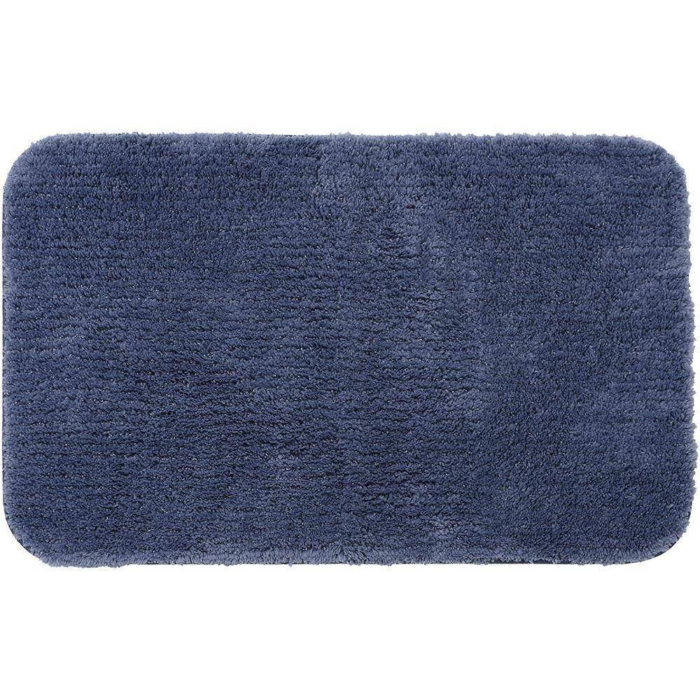 Mohawk Home Duo Indigo 17 in. x 24 in. Nylon Machine Washable Bath Mat ...