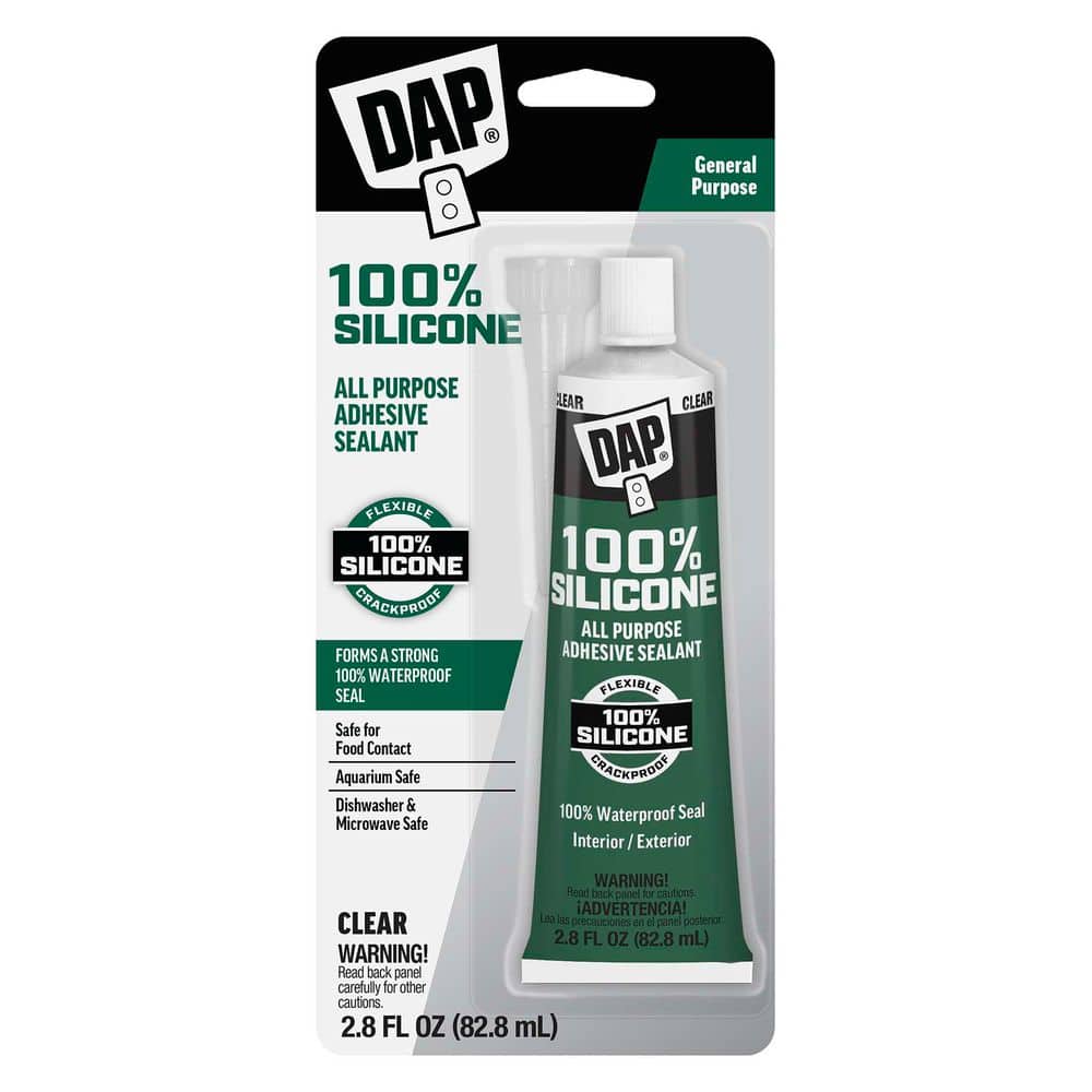 DAP 100% Silicone 2.8 oz. Clear All Purpose Adhesive Sealant (6-Pack ...