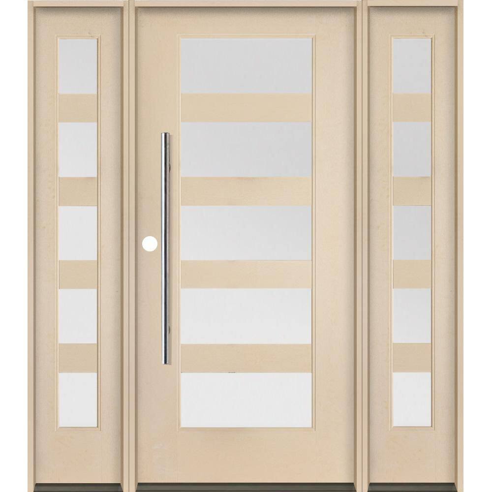 Krosswood Doors Modern Faux Pivot 64 in. x 79 in. Right-Hand/Inswing 5 ...