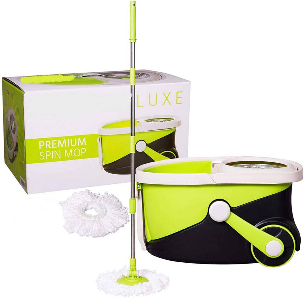 The Clean Store Deluxe Stainless Steel Spin String Mop System with ...