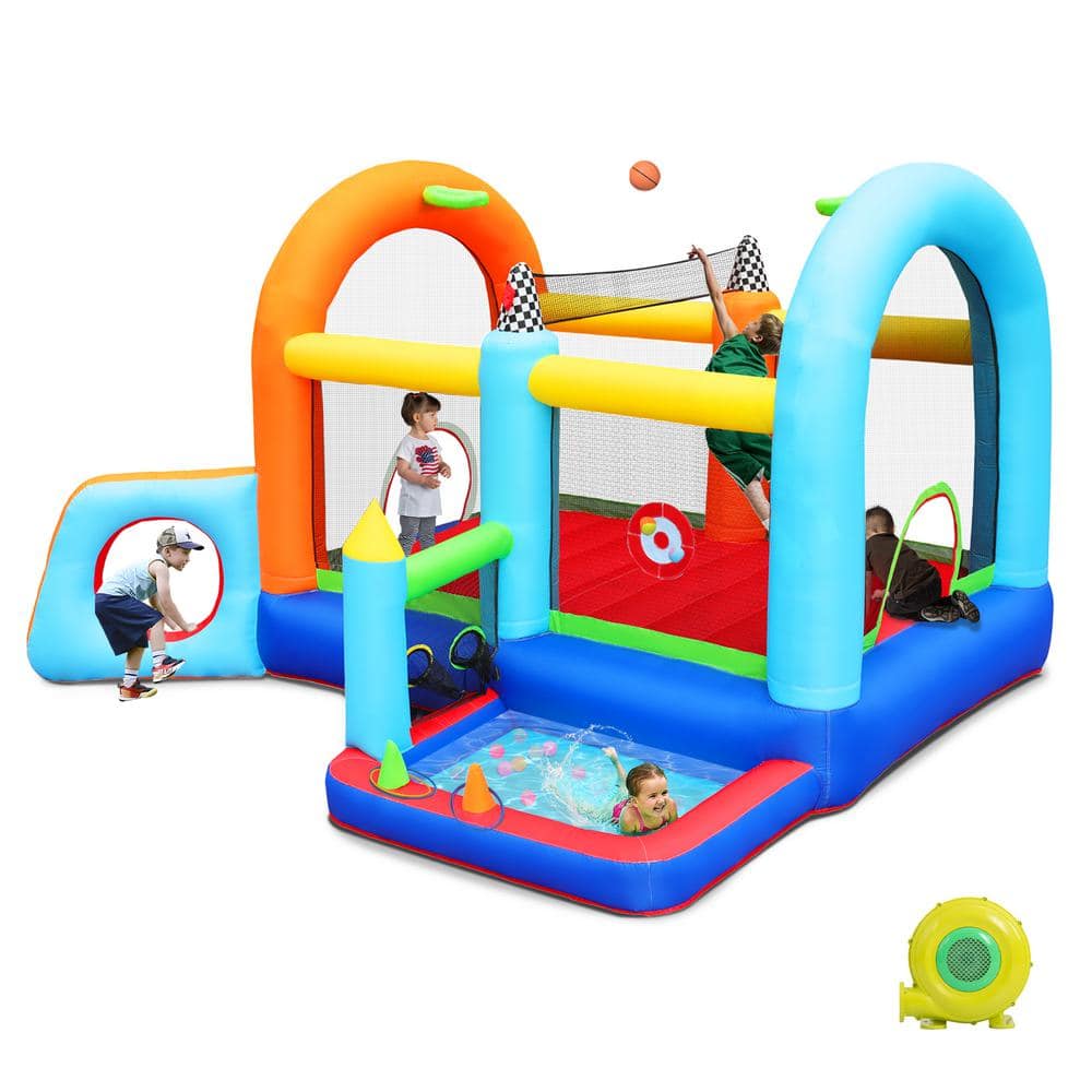 myhomore Outdoor Inflatable Jumper Bounce House with Splash Pool and ...