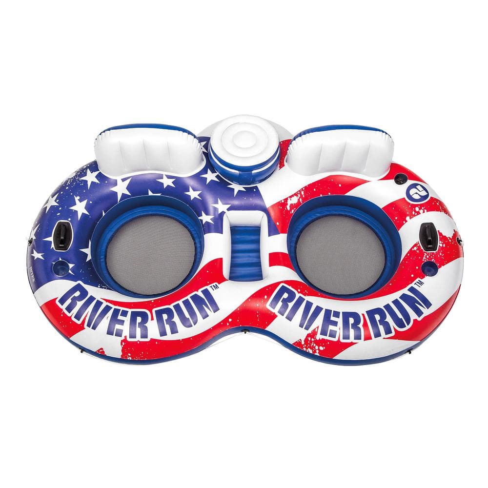 Intex American Flag Inflatable 2-Person Pool Tube Float with Cooler ...