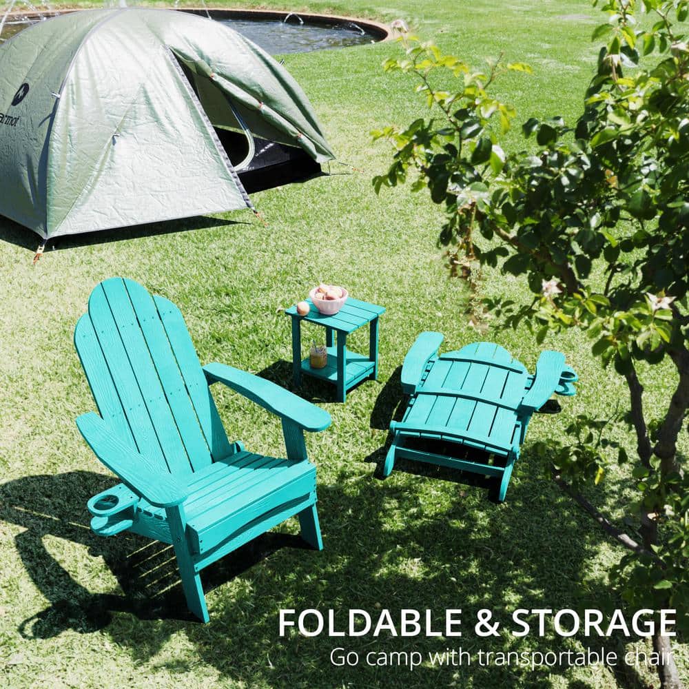 Lue Bona Miranda Folding Aruba Blue Recycled Plastic Outdoor Patio