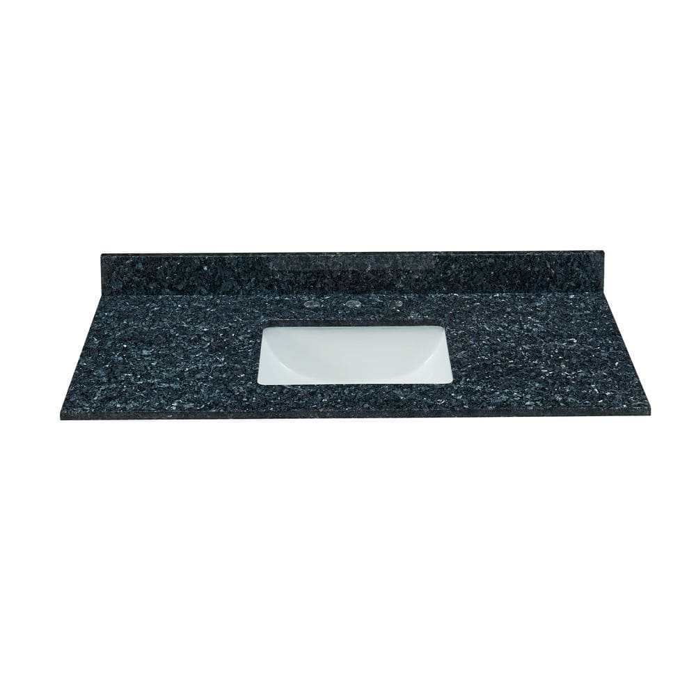 Tile and Top Tile and Top 43 in. W x 22 in. D Granite White Rectangular ...