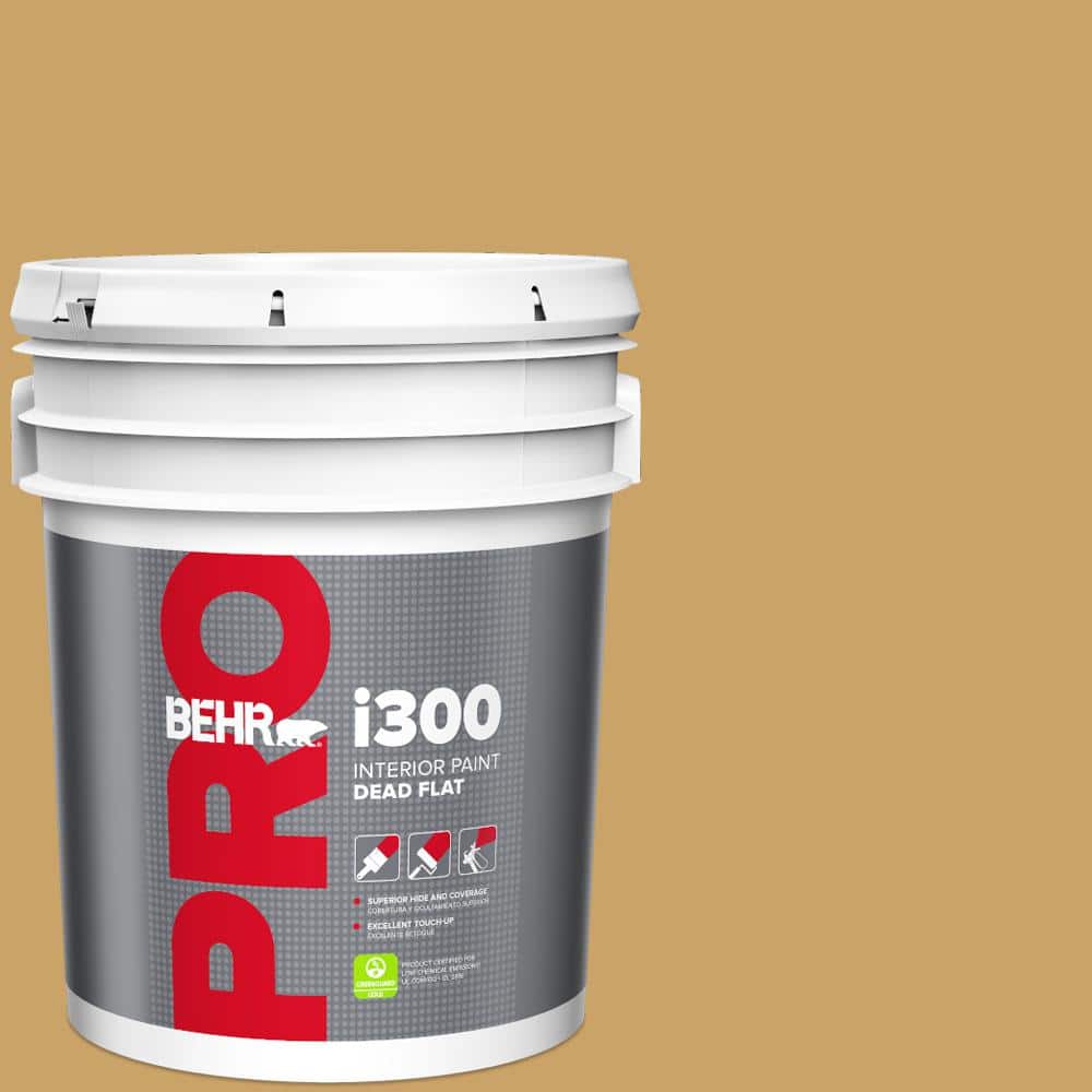 BEHR PRO 5 gal. #PPU6-17 Classic Gold Dead Flat Interior Paint PR31305 ...